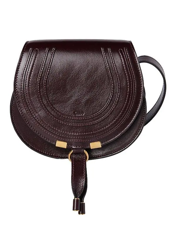 Chloé Marcie Small Leather Saddle Bag - Auburn Red Leather