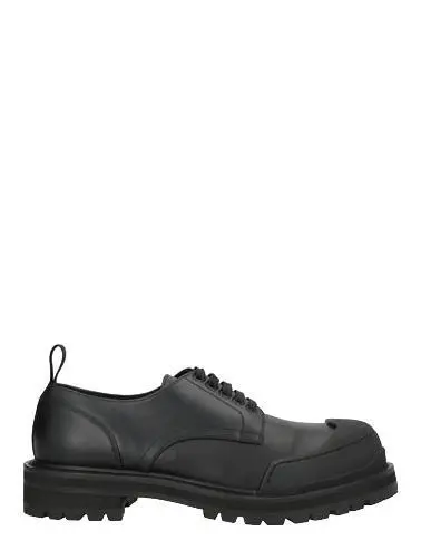 Marni Leather And Rubber Lace-up Oxford Shoes - Black