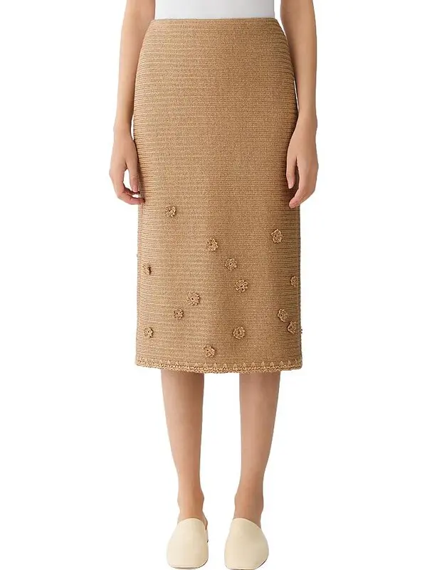 Lafayette 148 New York Embellished Midi Skirt - Teak