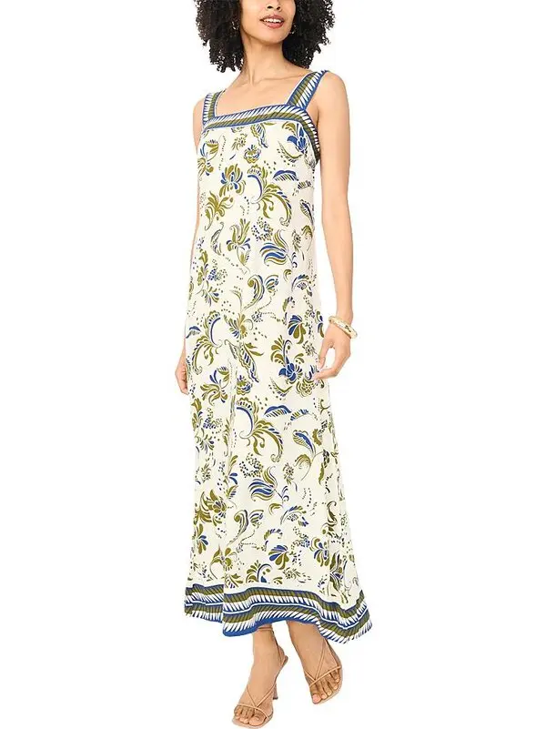 Vince Camuto Smocked Back Square Neck Maxi Dress - New Ivory