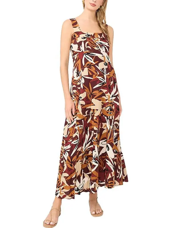 Vince Camuto Printed Maxi Dress - Rust