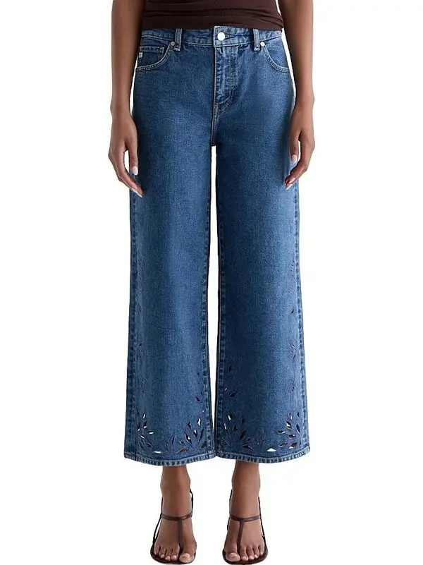 Ag Malb Saige Mid-rise Wide Leg Crop Jeans - Malbec
