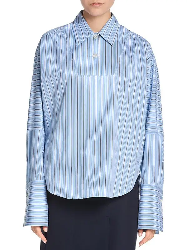 Marni Striped Long Sleeve Shirt - Light/blue