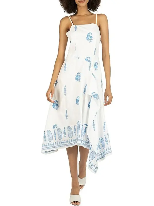SUPER NATURAL BY SECRET MISSION Rosetta Dress - Off-white With Blue Embroidery