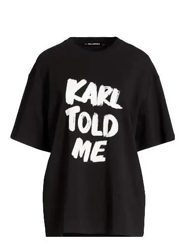 Karl Lagerfeld Organic Cotton T-shirt With Logo Print - Black
