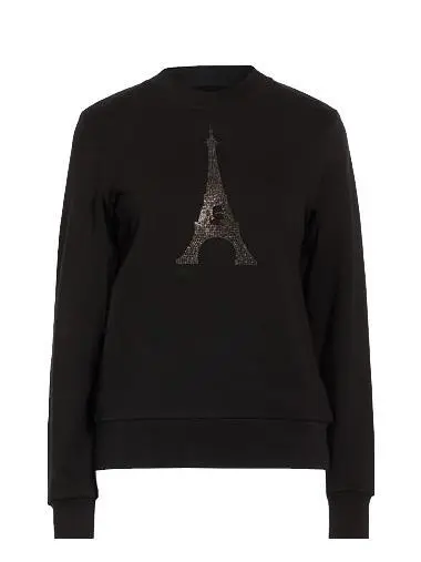 Karl Lagerfeld Crewneck Sweatshirt With Crystal Embellishments - Black
