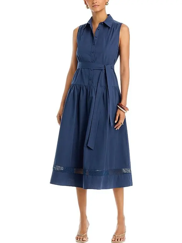 AREA STARS Ruki Printed Midi Dress - Navy