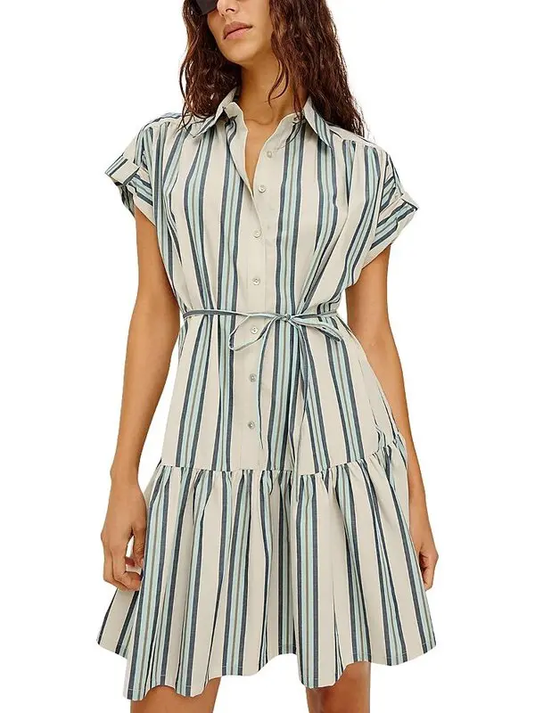 Rails Evaline Striped Cotton Tencel Shirt Dress - Marsala Stripe
