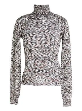 Missoni Multicolor Knitted Turtleneck Long Sleeve Top - Black