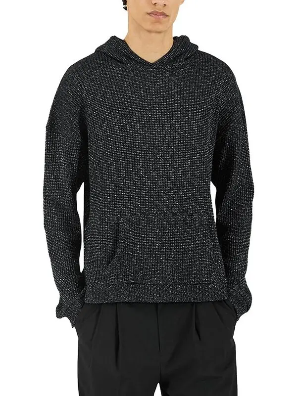 KROST Metallic Knit Patterned Hoodie - Black