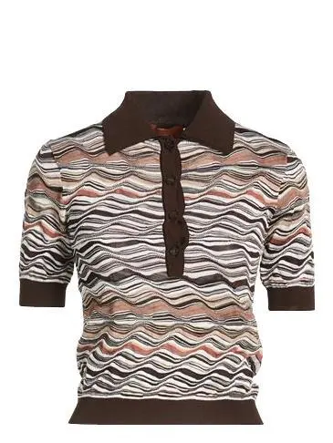 Missoni Intarsia-knit Polo Shirt - Brown