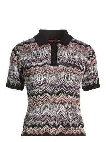 Missoni Intarsia-knit Polo Shirt - Black