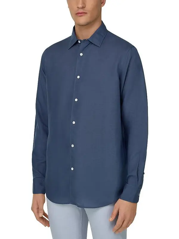 Boggi Milano Linen Shirt - Blue