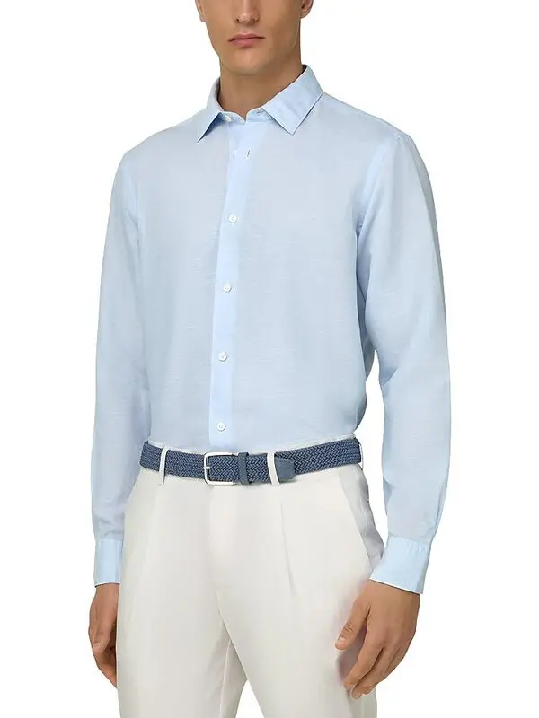 Boggi Milano Linen Shirt - Light Blue