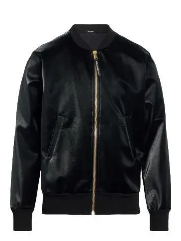 TAKESHY KUROSAWA Viscose Bomber Jacket With Snakeskin Print - Black