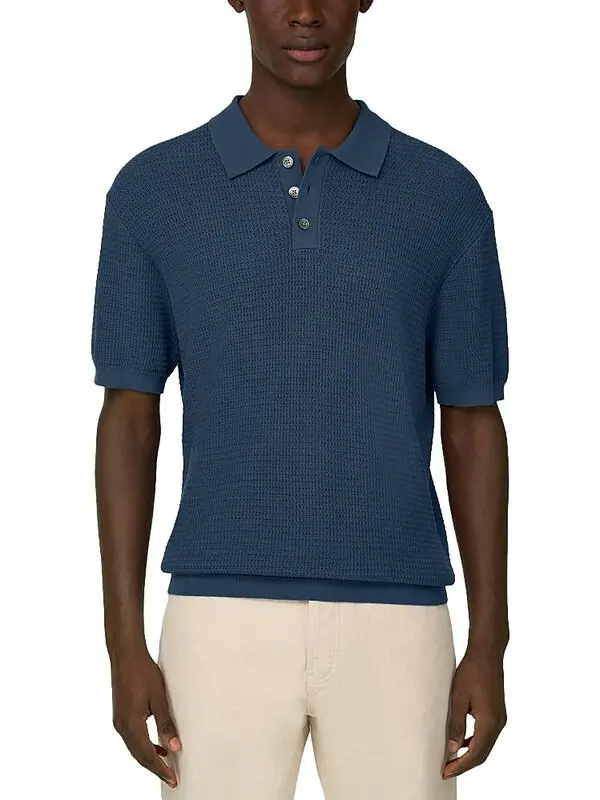 Boggi Milano Knit Polo Shirt - Blue