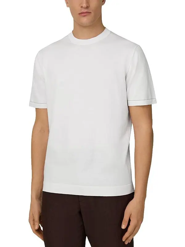 Boggi Milano Cotton Crepe Knit T-shirt - White