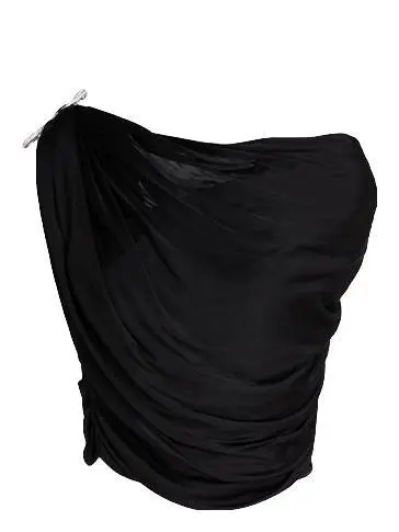 Giuseppe Di Morabito Viscose Cropped Top With Crystal Embellishment - Black