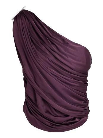 Giuseppe Di Morabito Viscose Cropped Top With Crystal Embellishment - Plum
