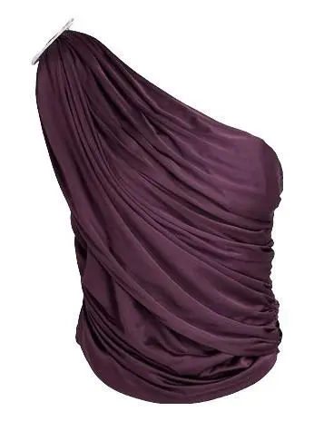 Giuseppe Di Morabito Asymmetrical Draped Viscose Top - Purple