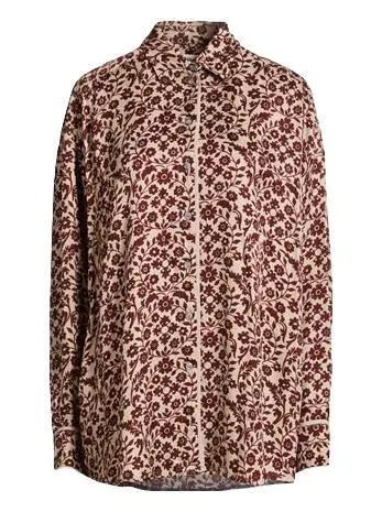 OTTOD'AME Viscose Floral Print Shirt - Brown