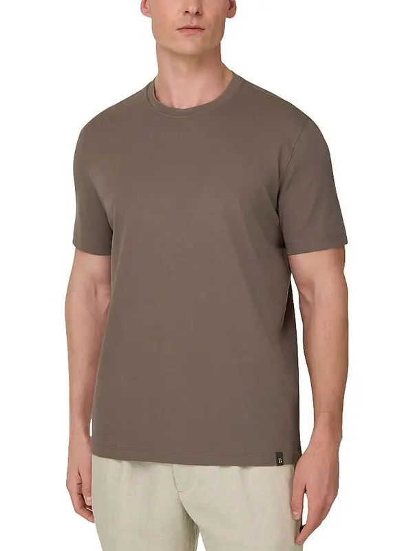 Boggi Milano T Shirt In Stretch Pima Cotton - Mud