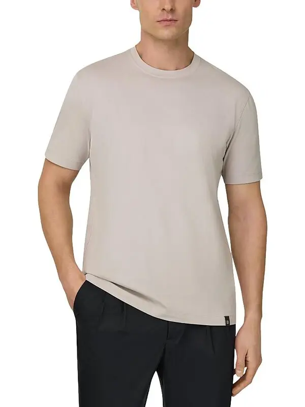 Boggi Milano T Shirt In Stretch Pima Cotton - Sand