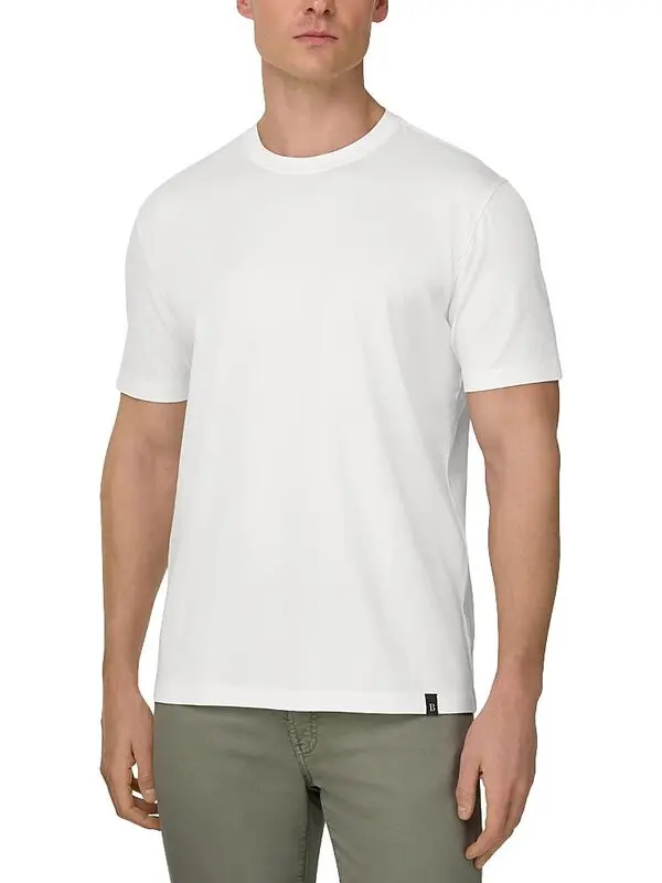 Boggi Milano T Shirt In Stretch Pima Cotton - White