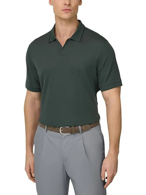 Boggi Milano High Performance Pique Polo Shirt With S Cafe Yarn - Green