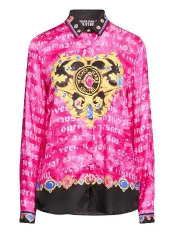 Versace Viscose Twill Logo Print Shirt - Pink