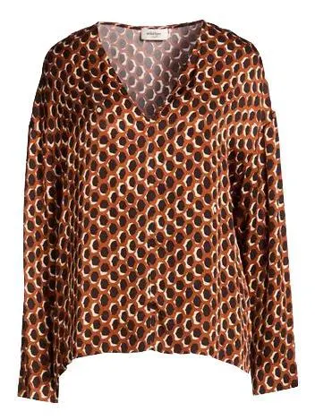 OTTOD'AME Multicolor Viscose Top - Rust