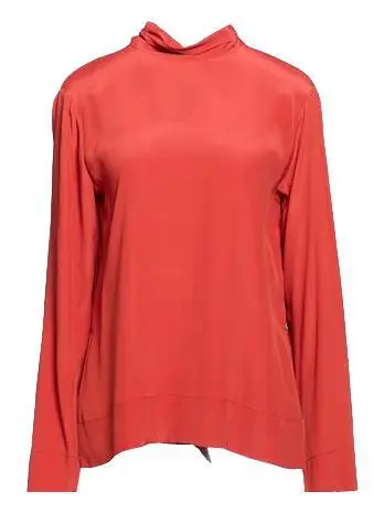 OTTOD'AME Rust Acetate And Silk Bow Blouse - Red