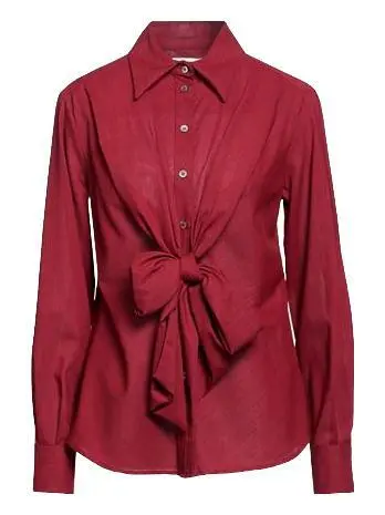 OTTOD'AME Virgin Wool Blend Glen Plaid Shirt - Red