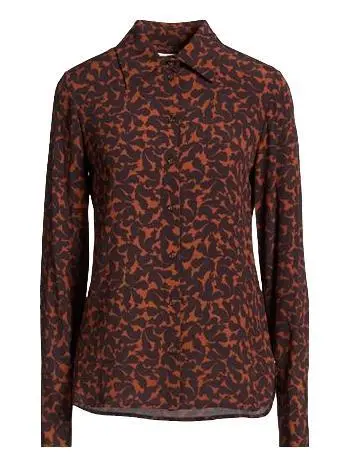 OTTOD'AME Viscose Crepe Shirt With Two-tone Print - Brown