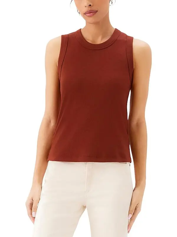 Karen Kane Crewneck Tank - Chocolate