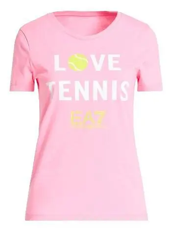EA7 Cotton T-shirt With Graphic Print - Pink