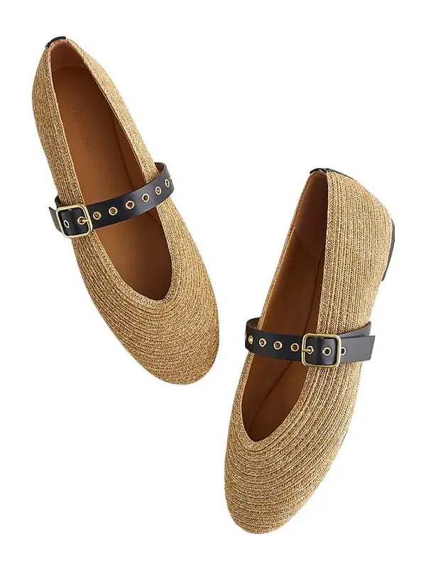 Madewell Hera Mary Jane Flats - Natural Multi