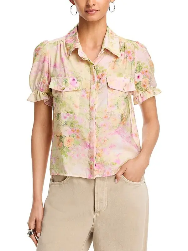 Generation Love Mina Floral Voile Blouse - Rose Cloud