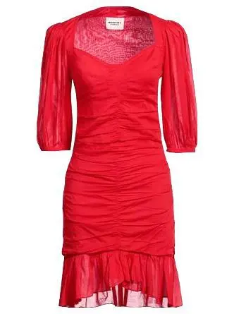 MARANT ETOILE Cotton Silk Mini Dress - Red