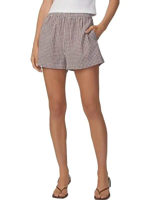 Joe's Jeans Gingham Checkered Cotton Blend Shorts - Macchiato