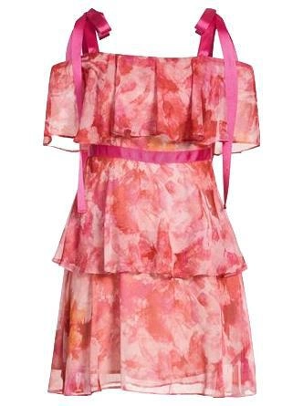 Liu Jo Tie-dye Crepe Mini Dress With Grosgrain Trims - Fuchsia