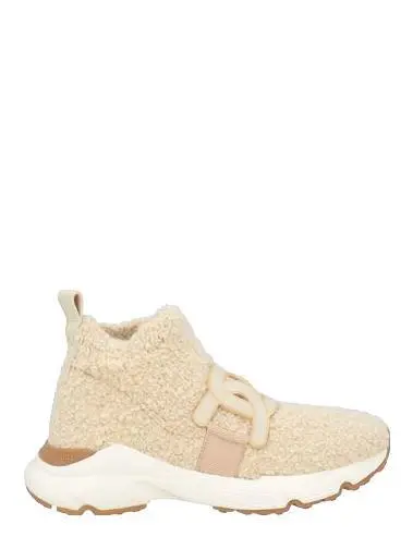 TOD'S Bouclé High-top Sneakers - Beige