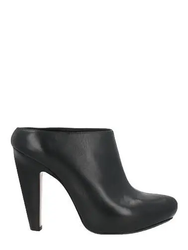 Alexander McQueen Leather Pointed Toe Cone Heel Mules - Black