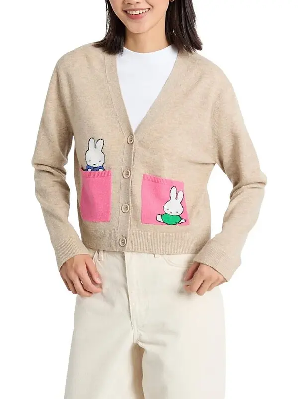 Chinti & Parker Wool-cashmere Miffy Pocket Cardigan - Soft Oat
