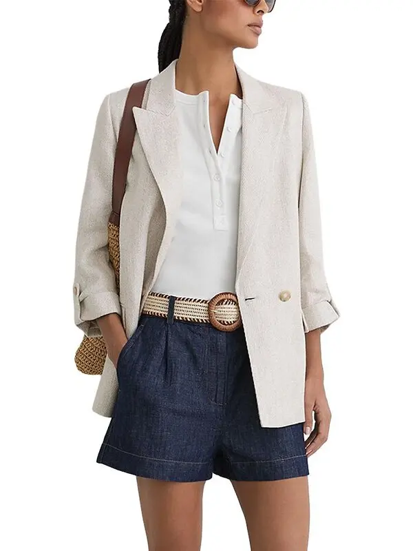 REISS Beau Belted Shorts - Indigo