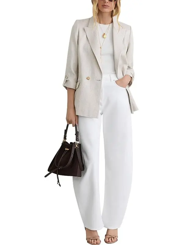 REISS Sabel Barrel Leg Jeans - White