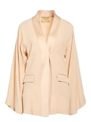 Momoni Single-breasted Blazer With Satin Trims - Blush