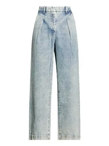 MOORER High Waisted Straight Leg Jeans - Blue
