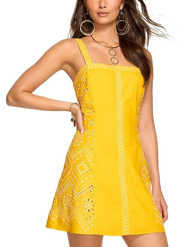 Ramy Brook Embroidered Cotton Dress - Sunshine