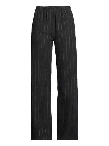 ALYSI Virgin Wool Pinstriped Wide-leg Pants - Grey